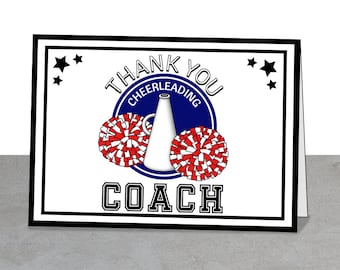 PRINTABLE Cheerleading Coach Card Thank You Team Card | Etsy