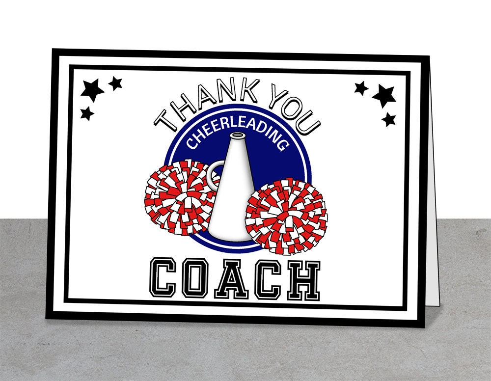 Cheerleading Thank You Team Card, Cheer Note, Downloadable, 5 X 7 ...