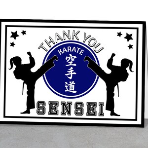 Karate Thank You Card, High Kick, Boy, Girl, Printable Card, Mentor ...