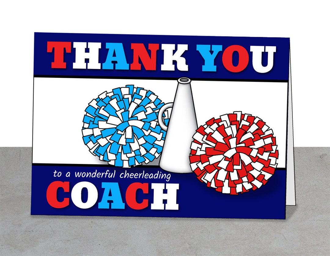 Cheerleading Coach Gift, Printable Card, Mentor Gift, Coach Card Cheer ...