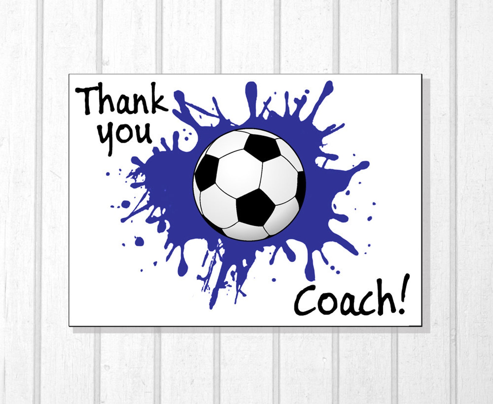 Soccer Thank You, Soccer Coach Card, Coach Gift, Instant Download ...