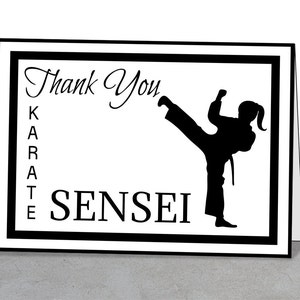 Karate Thank You Card,boy, Girl, Printable Card, Mentor Gift, Sensei ...