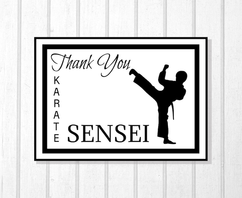Karate Thank You Card,boy, Girl, Printable Card, Mentor Gift, Sensei ...