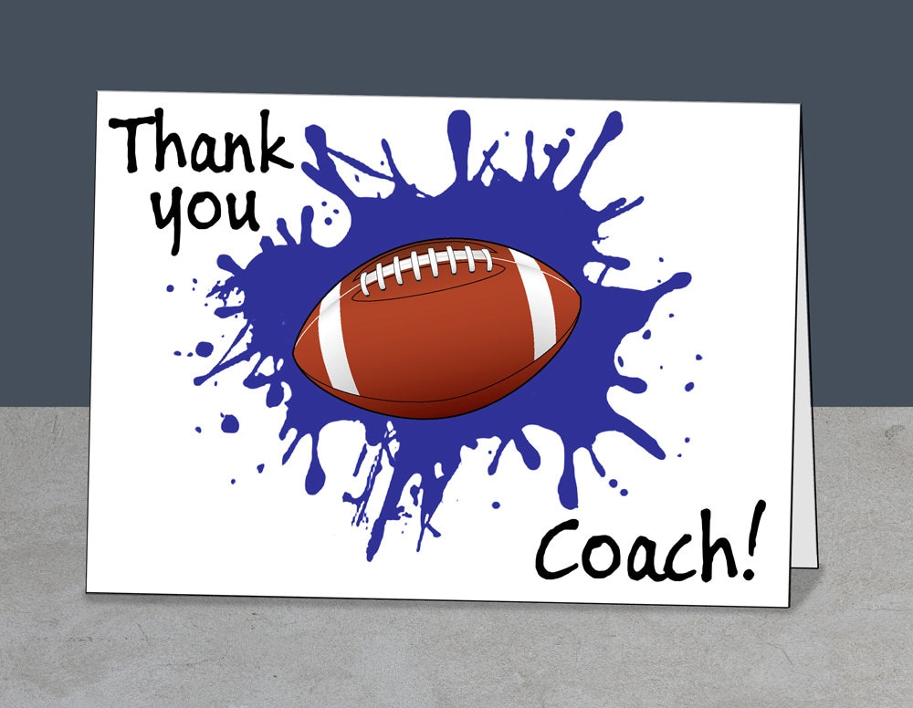 Football Coach Thank You, Football, Coach Gift, Thank You Card Coach ...