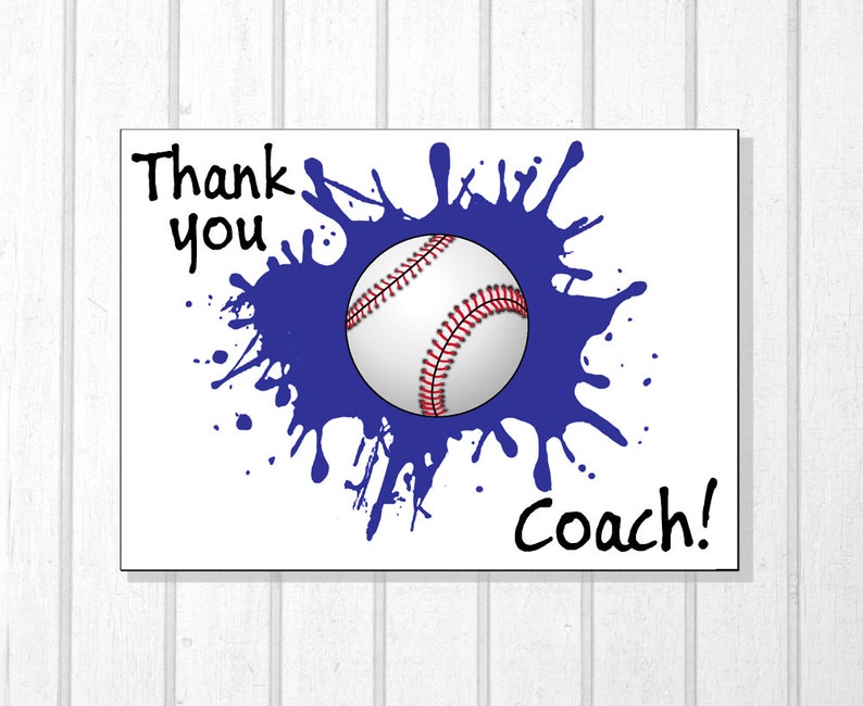 Thank You Baseball Gift, Coach Card, Team Thanks Coach, Coach Party ...