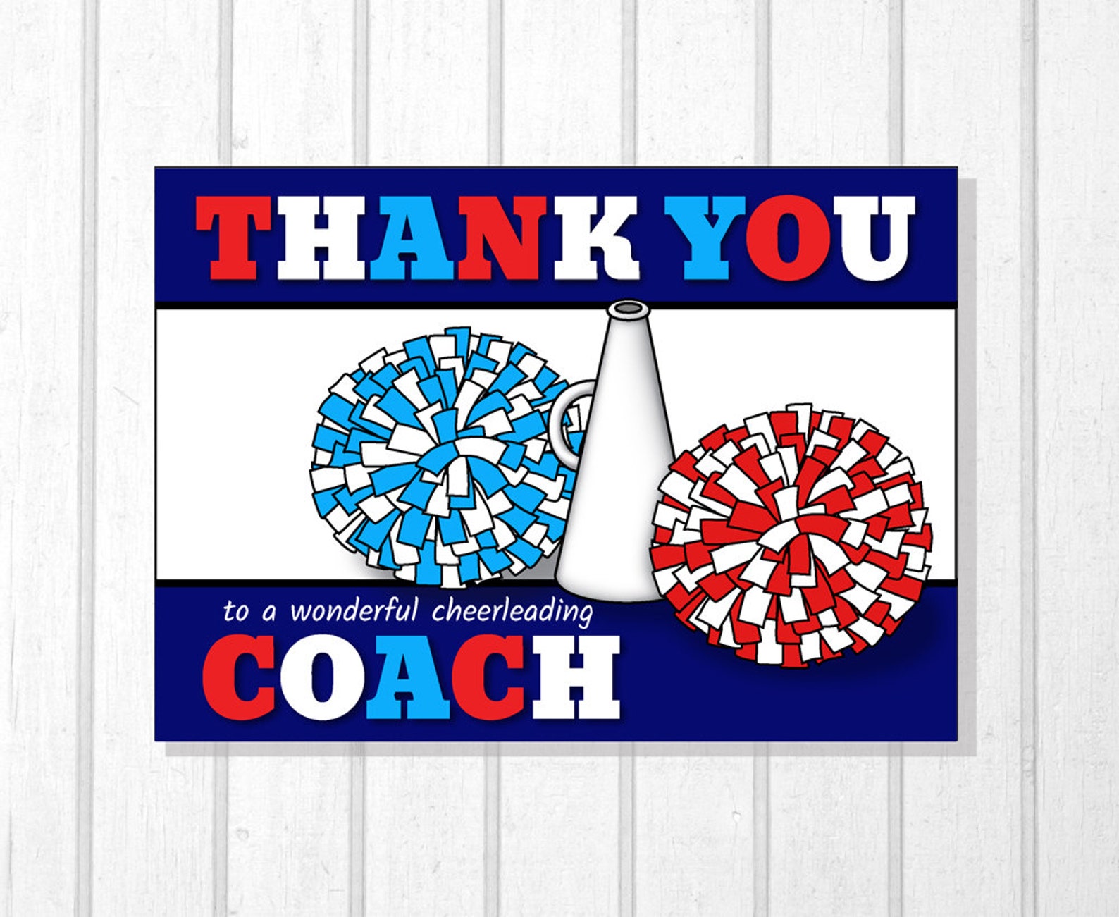 Cheerleading Coach Gift, Printable Card, Mentor Gift, Coach Card Cheer ...