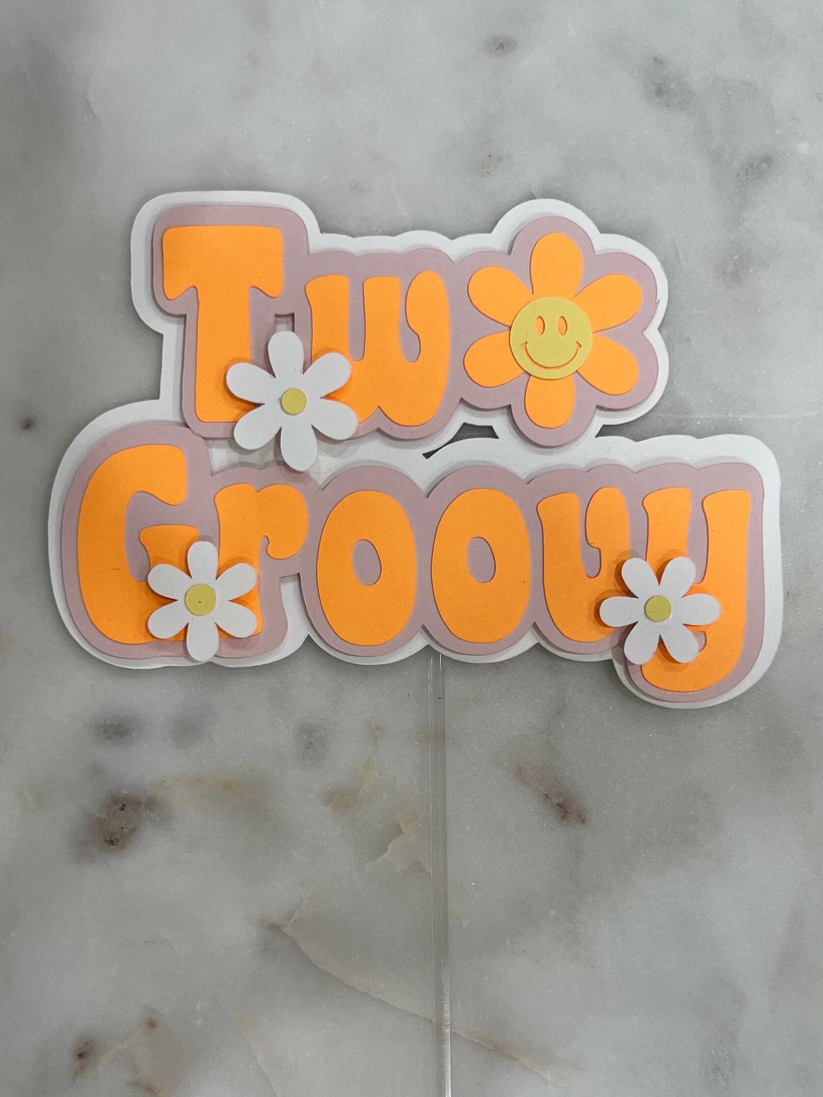 Two Groovy Cake Topper for Hippie Theme - Etsy