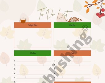 Fall Daily Planner Printable Digital Download - Etsy