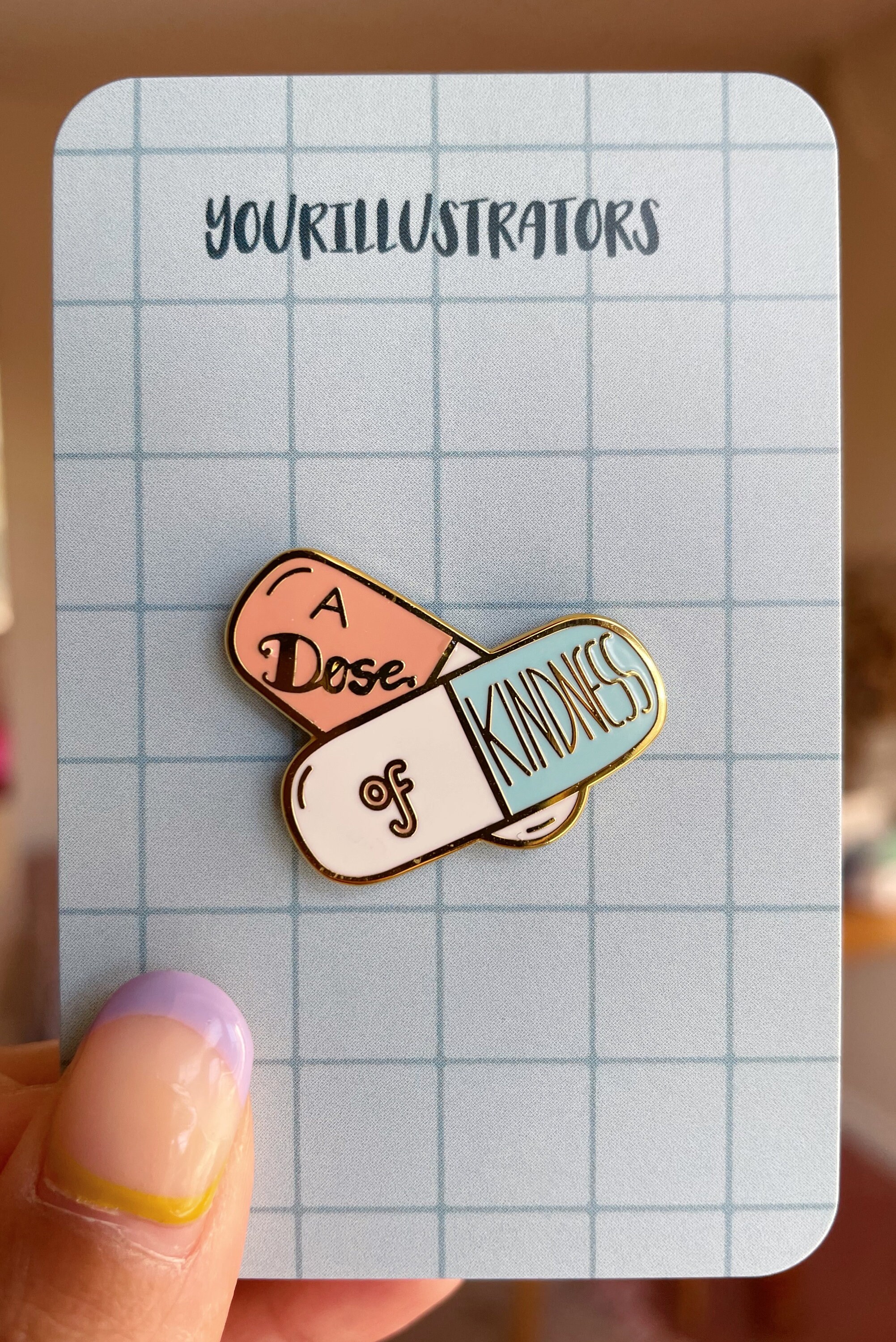 Hard Enamel Pin - Gold Plated Pun Pin |mental Health| BE KIND | Unique ...