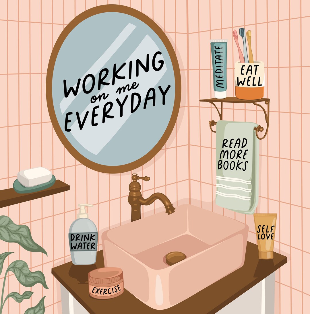 POSITIVE AFFIRMATION Digital Print - Working on Me Everyday #SELFLOVE ...