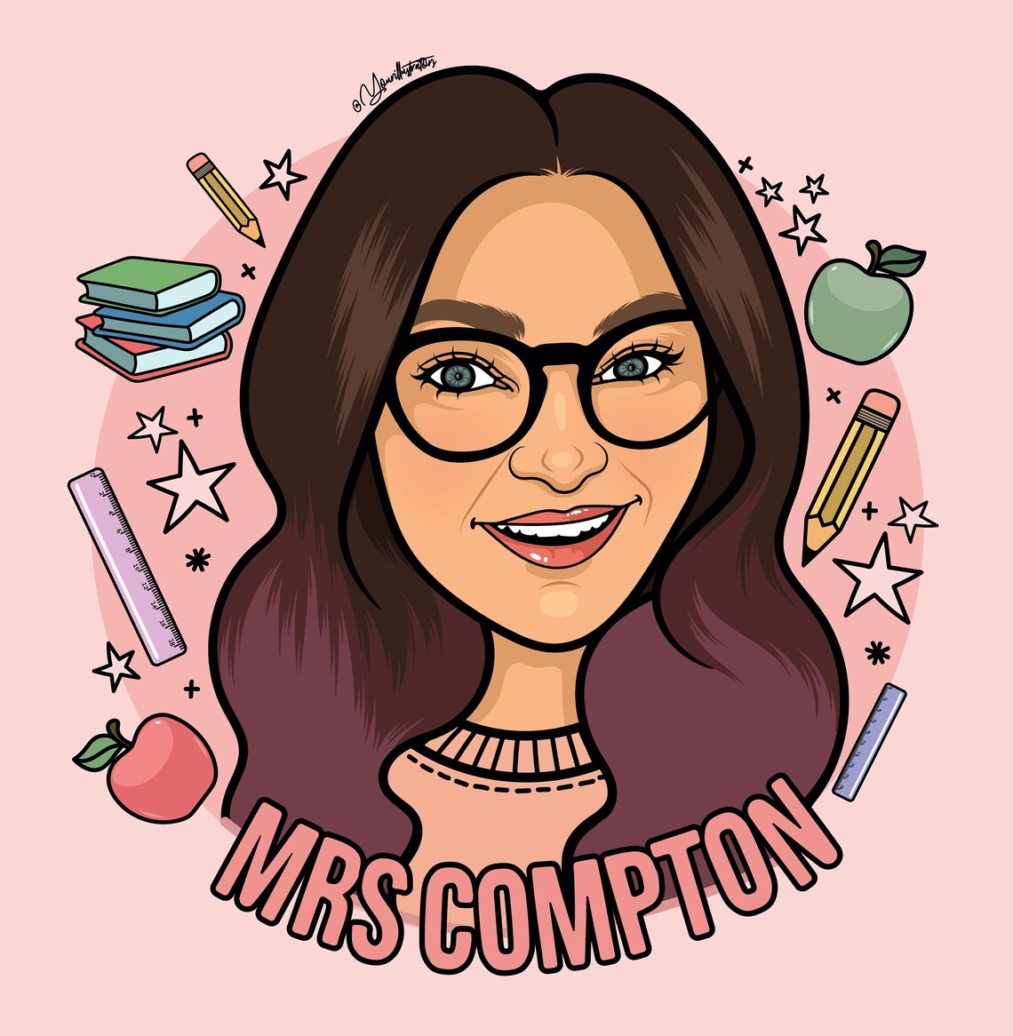 Personalised CUSTOM ILLUSTRATION. Text + Upto 5x Add-on Objects - Etsy
