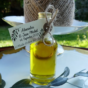 Fiole Huile d'Olive de Provence 50ml personnalisée - Cadeau d'invité ...