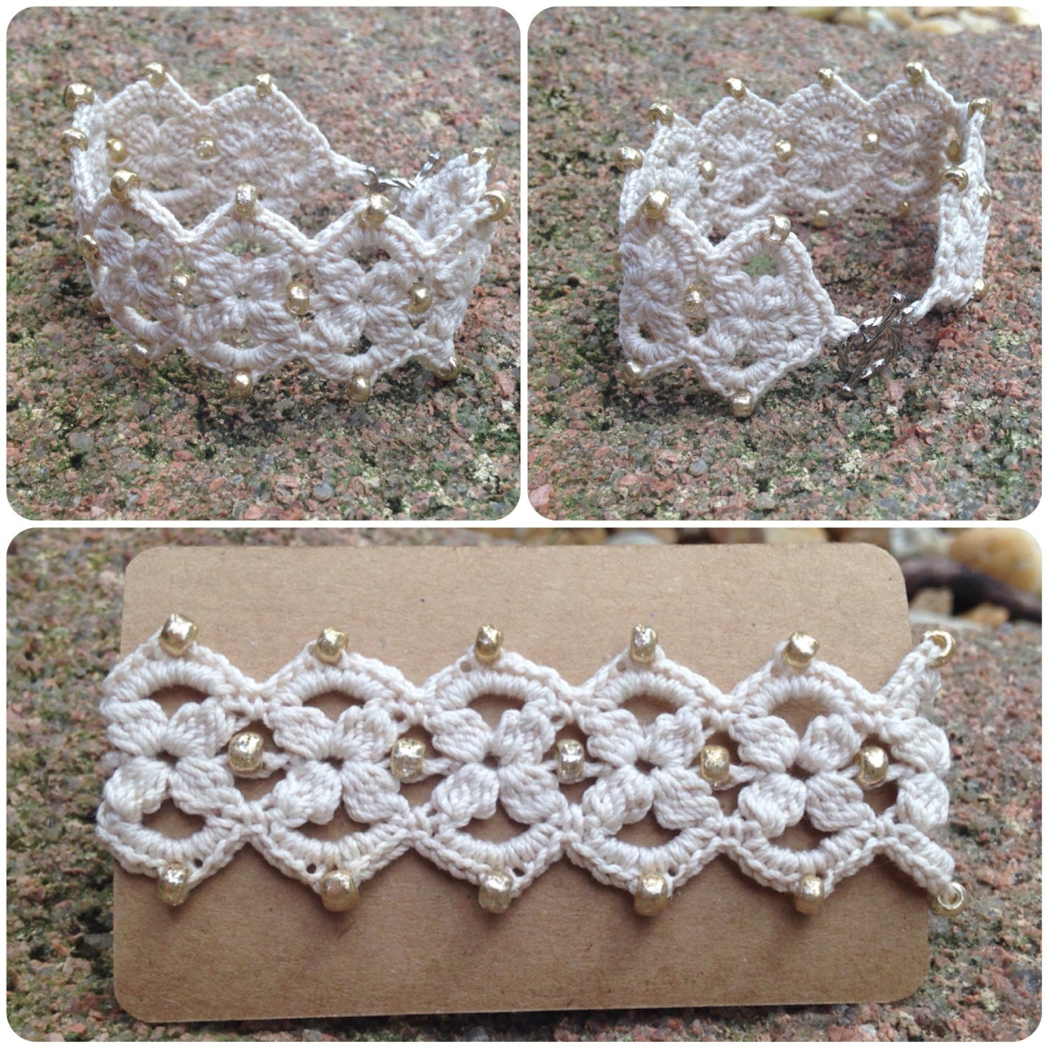 Diamond Shape Crochet Bracelet - Etsy