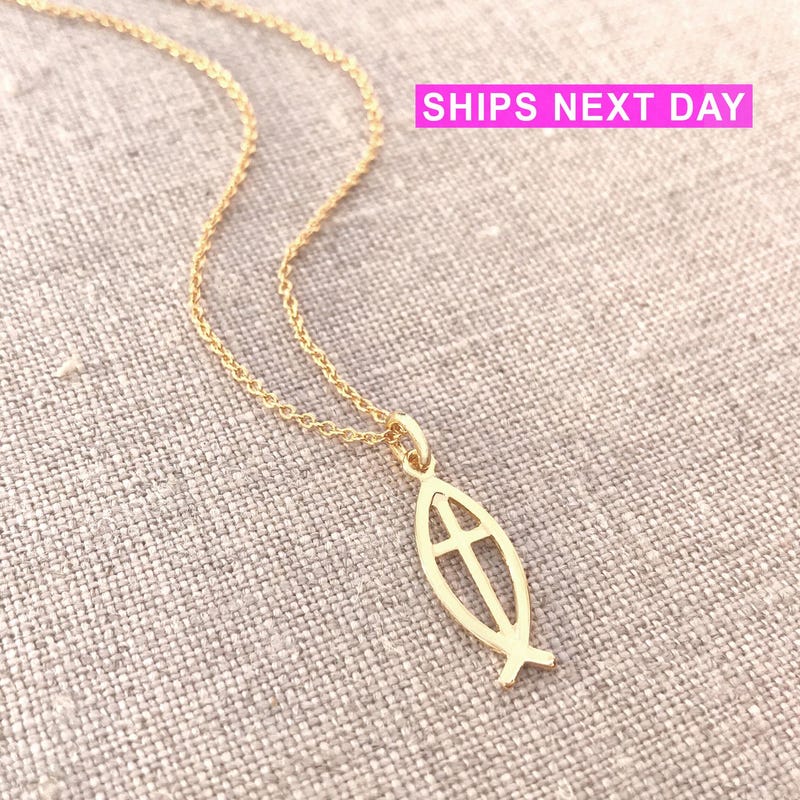 Communion Cross and Fish - Etsy