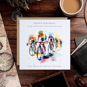 Cycling Birthday Card Cyclist Birthday Card Cycling Group Cyclist Race ...
