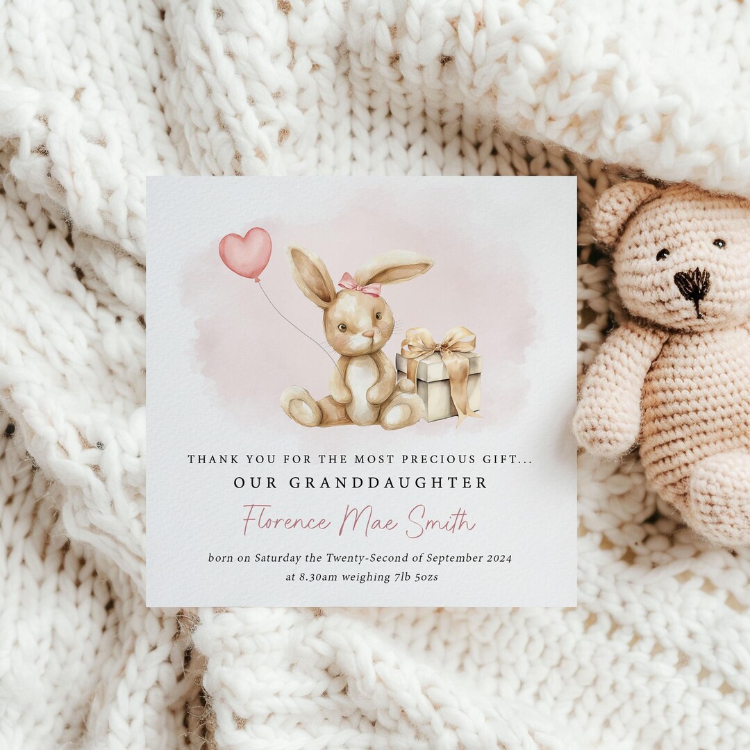 Thank You for Our Granddaughter Card - New Granddaughter Card ...