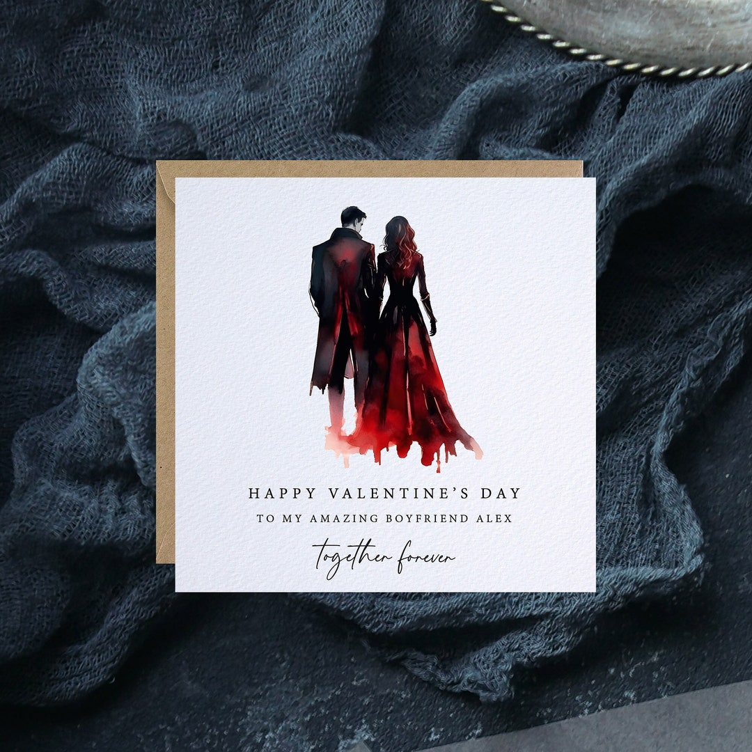 Vampire Valentines Card - Love Day Card - Vampire Couple - Fantasy ...
