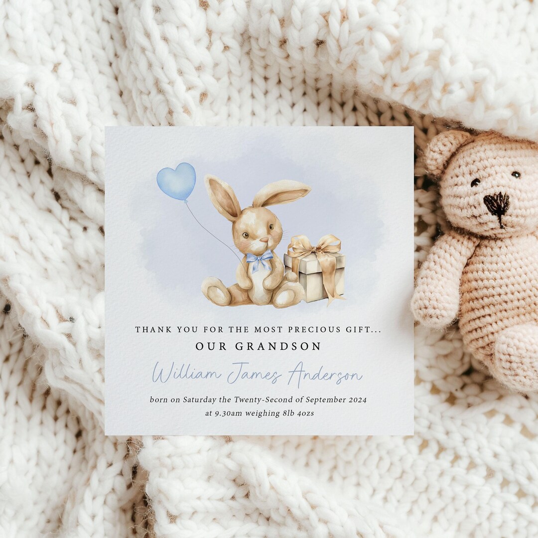 Thank You for Our Grandson Card - New Grandson Card - Daughter New Baby ...