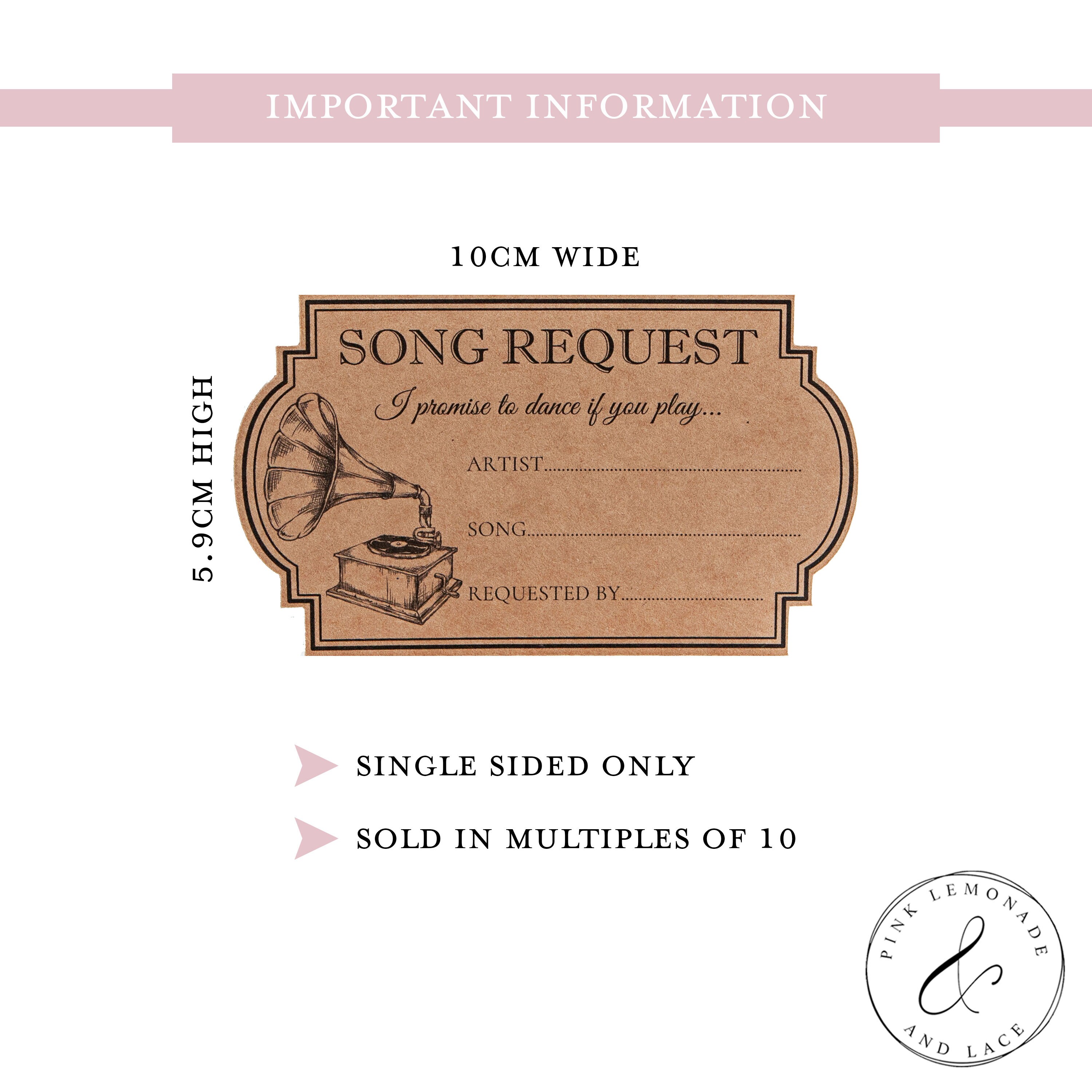 Song Request Cards Wedding Song Request Party Song Request | Etsy