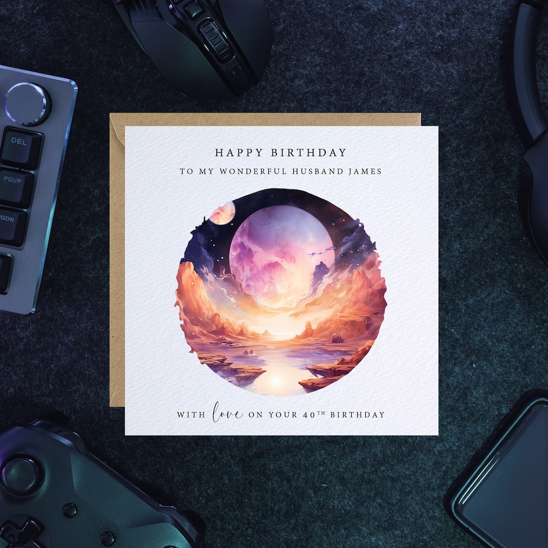 Sci-fi Birthday Card - Fantasy Planet Card - Interstellar Space ...