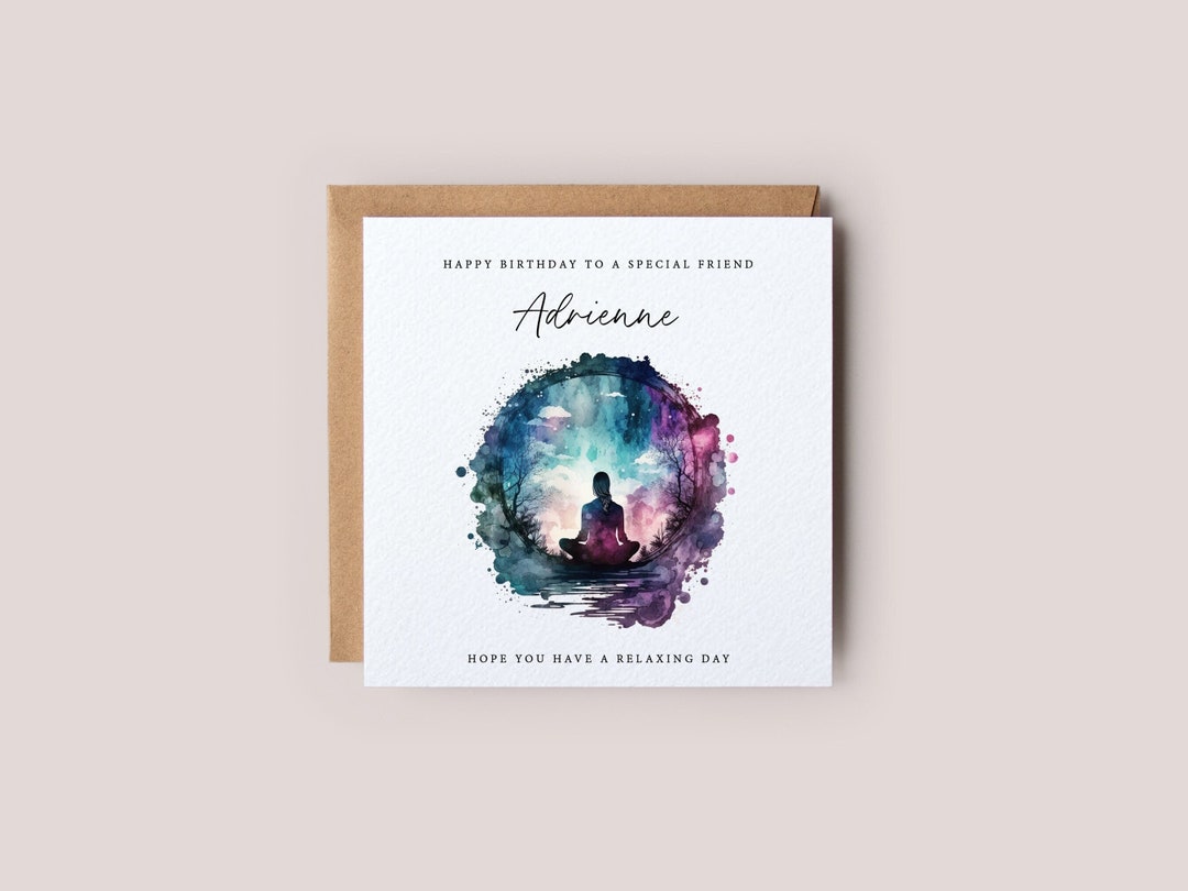 Yoga Birthday Card Namaste Card Meditation Card Yoga Lover Gift Pilates ...