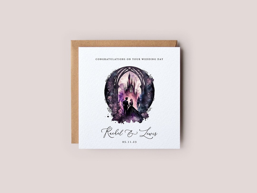 Gothic Wedding Card - Alternative Wedding Card - Halloween Wedding ...