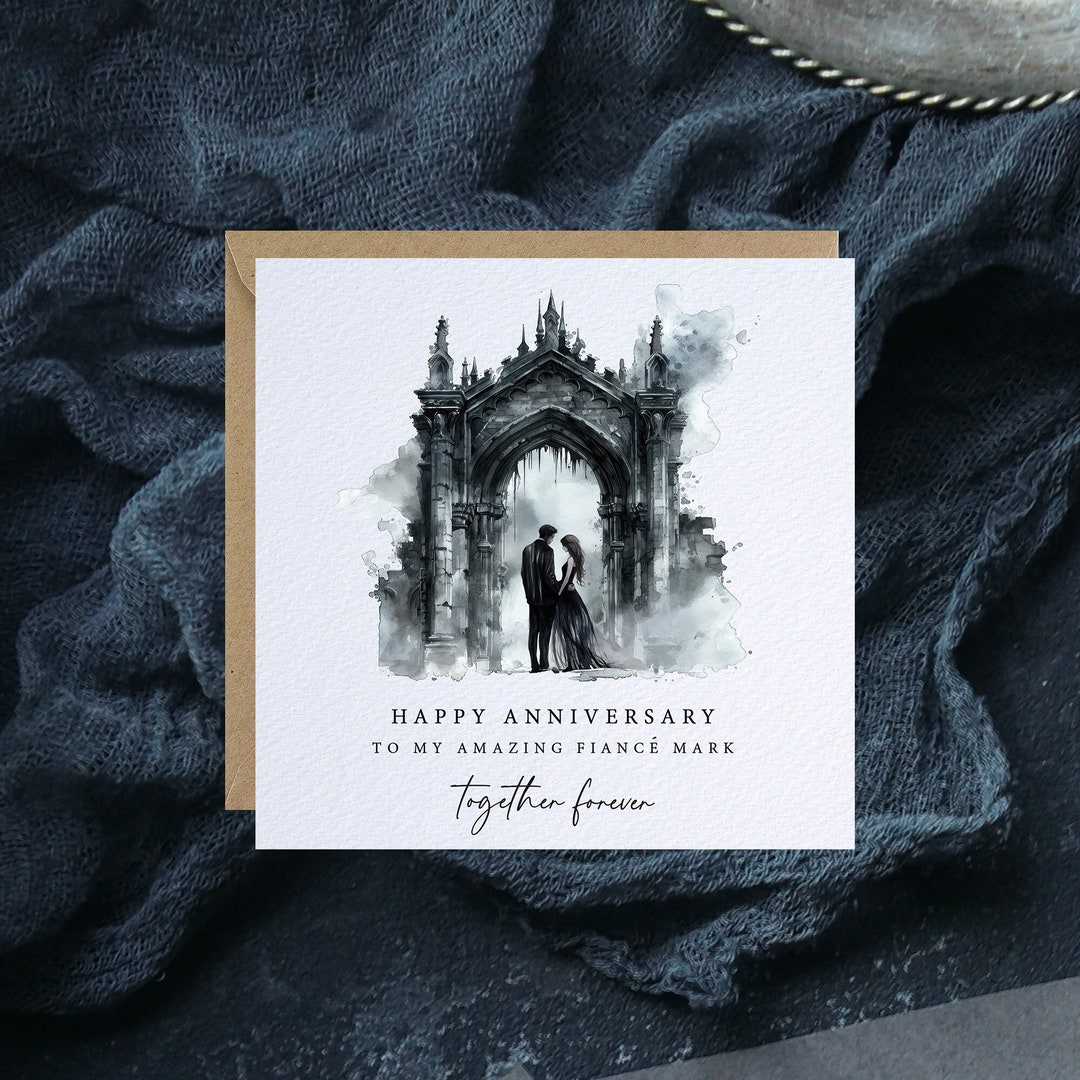 Gothic Anniversary Card Gothic Boyfriend Card Emo Anniversary Card ...