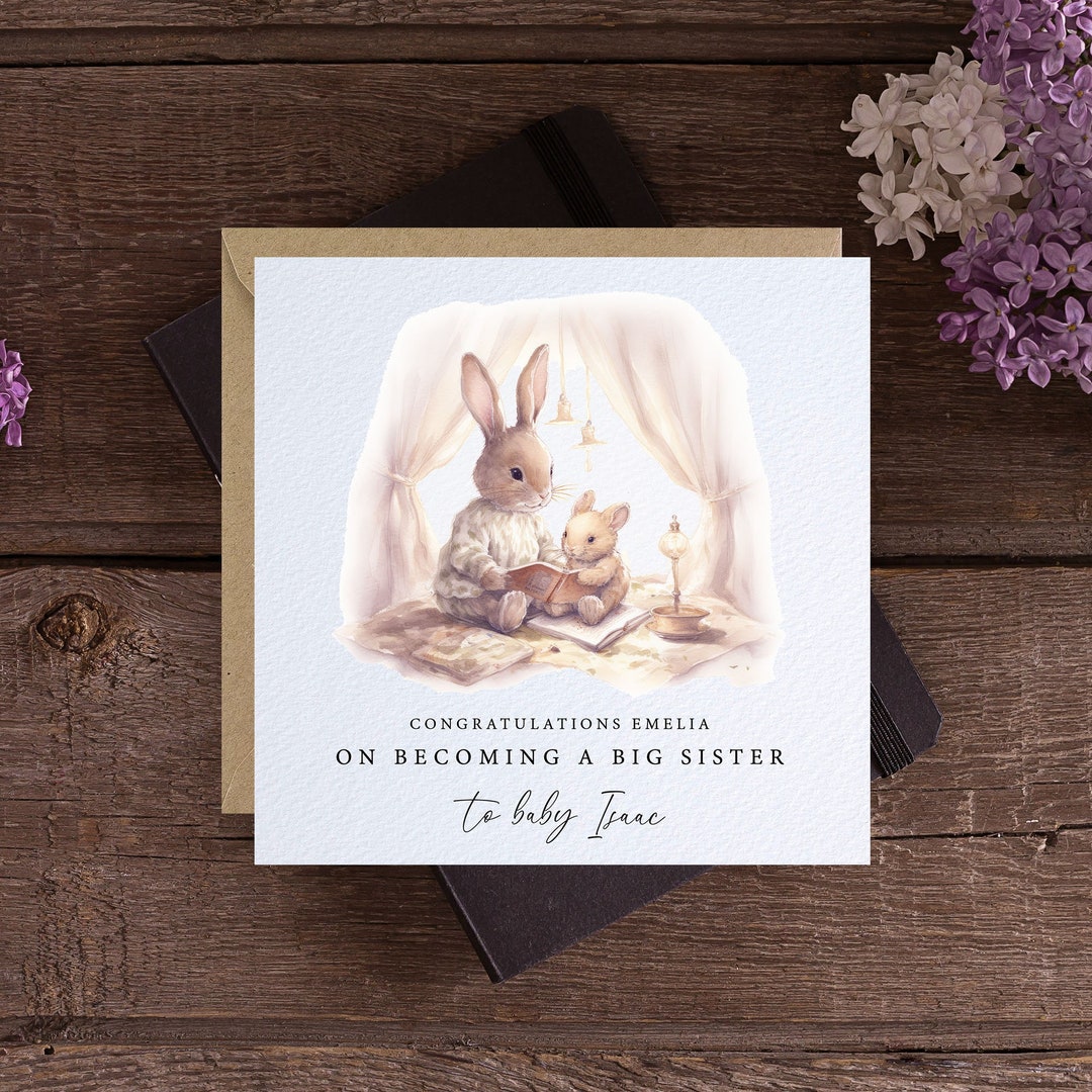 Big Sister Card - New Sister Card - New Baby Brother - Becoming a Big ...