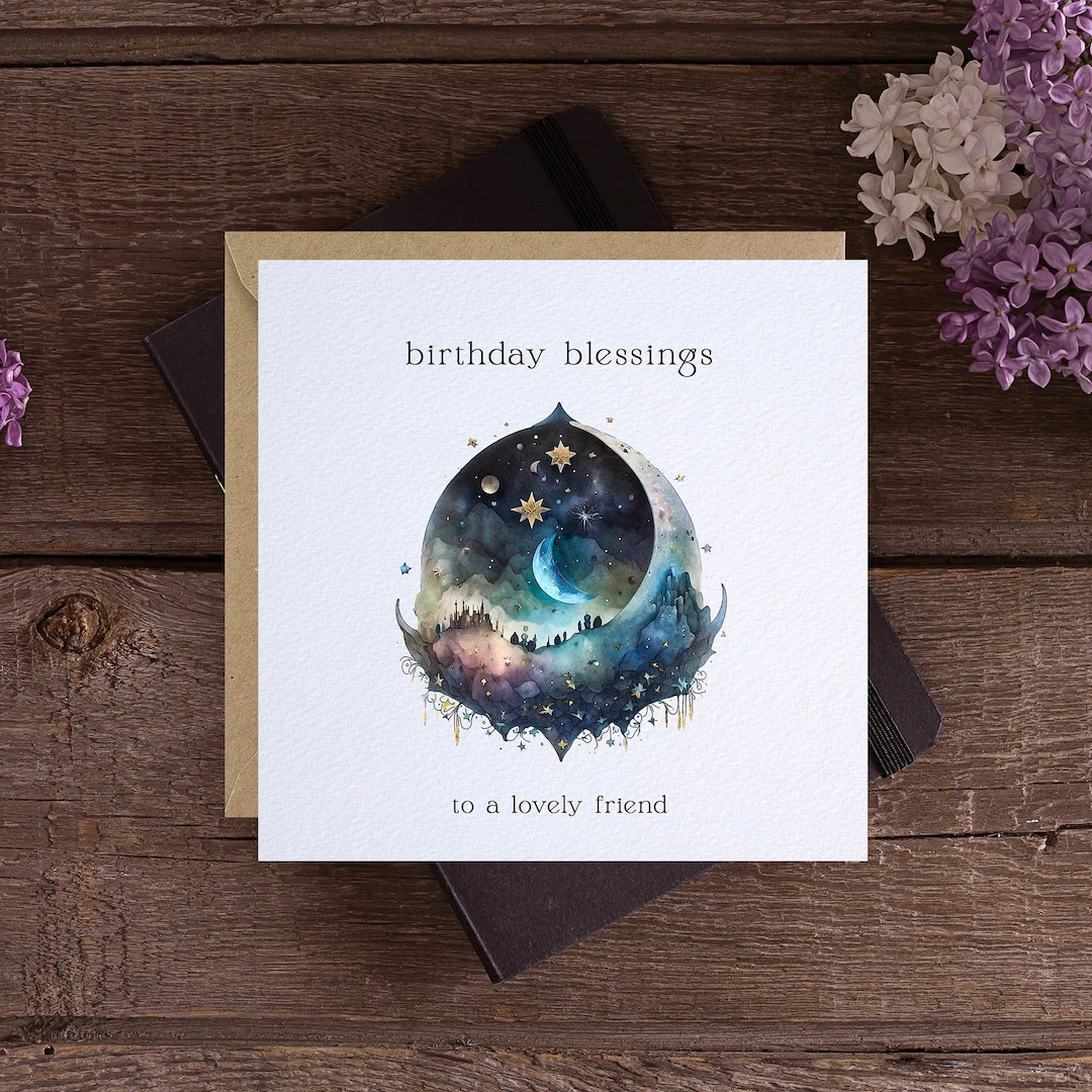 Birthday Blessings Card Witchy Card Pagan Birthday Card Wiccan Card Witch Birthday Card ...