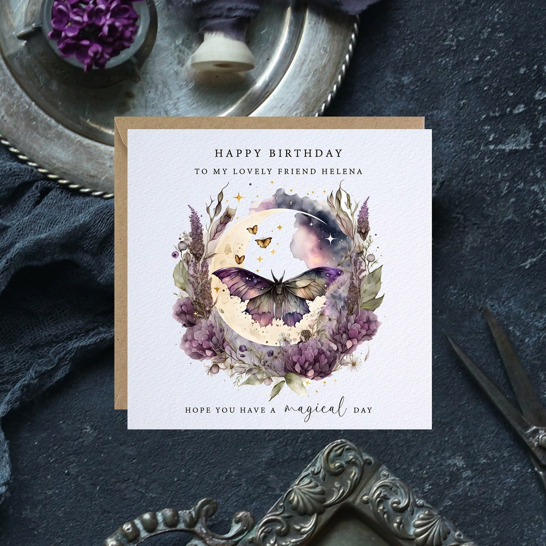 Night Moth Card - Moth Birthday Card - Moon Moth Card - Luna Moth ...