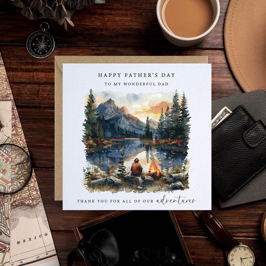 Camping Father's Day Card Fishing Father's Day Card Mountain Father's ...