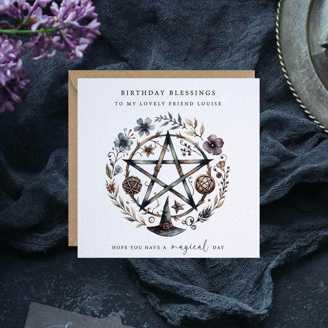 Pentagram Birthday Card - Witchy Birthday Card - Magical Birthday Card - Supernatural Birthday ...