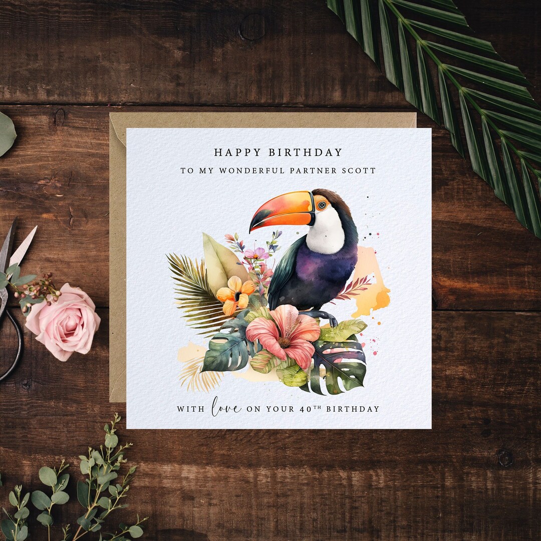 Toucan Birthday Card - Tropical Bird Card - Bird Greeting Card - Jungle ...