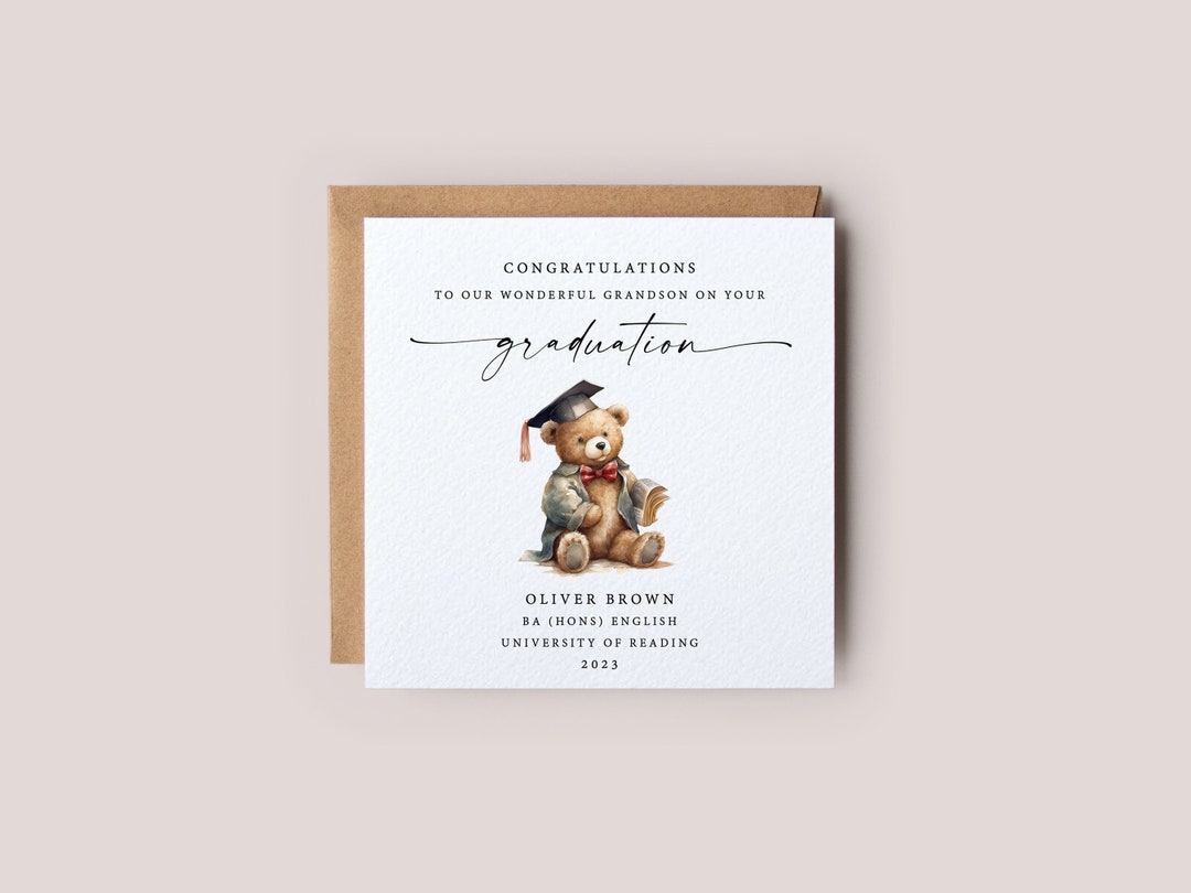 Grandson Graduation Card Son Graduation Card Personalised Graduation ...