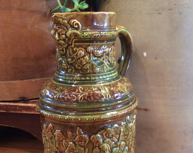 Beautiful Manitoba Pottery Studio Art Ceramic Pitcher Medieval Scene ...