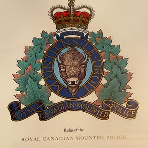 RCMP Logo Art Framed College of Arms 1952 Royal Canadian Mounted Police ...