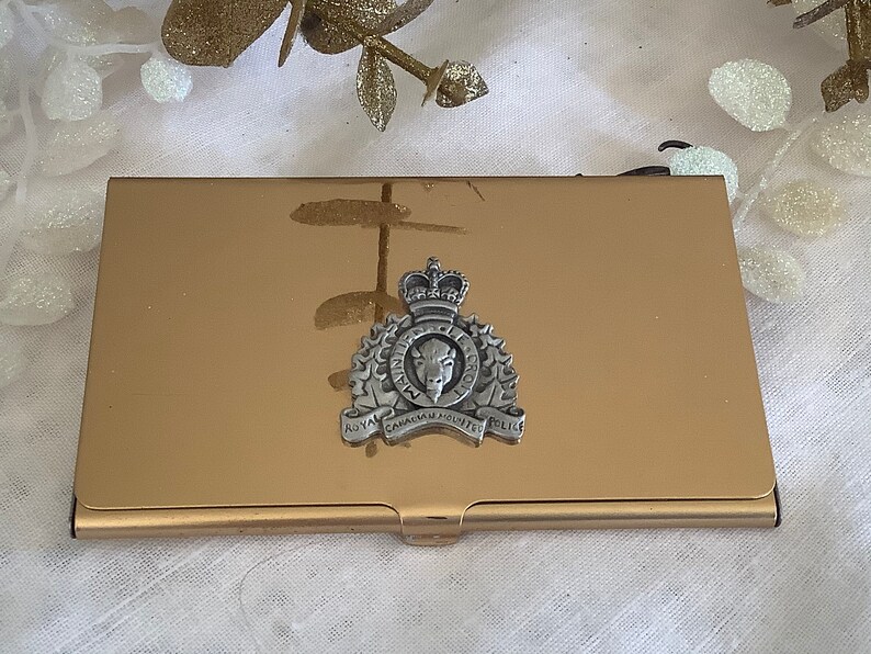 Royal Canadian Mounted Police RCMP gold tone business card | Etsy