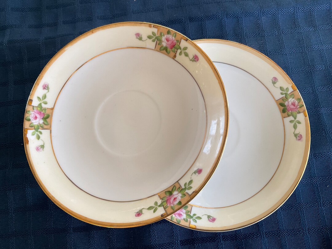 Antique 1920 Nippon Orphan Saucer Bone China Tea Ware Roses - Etsy