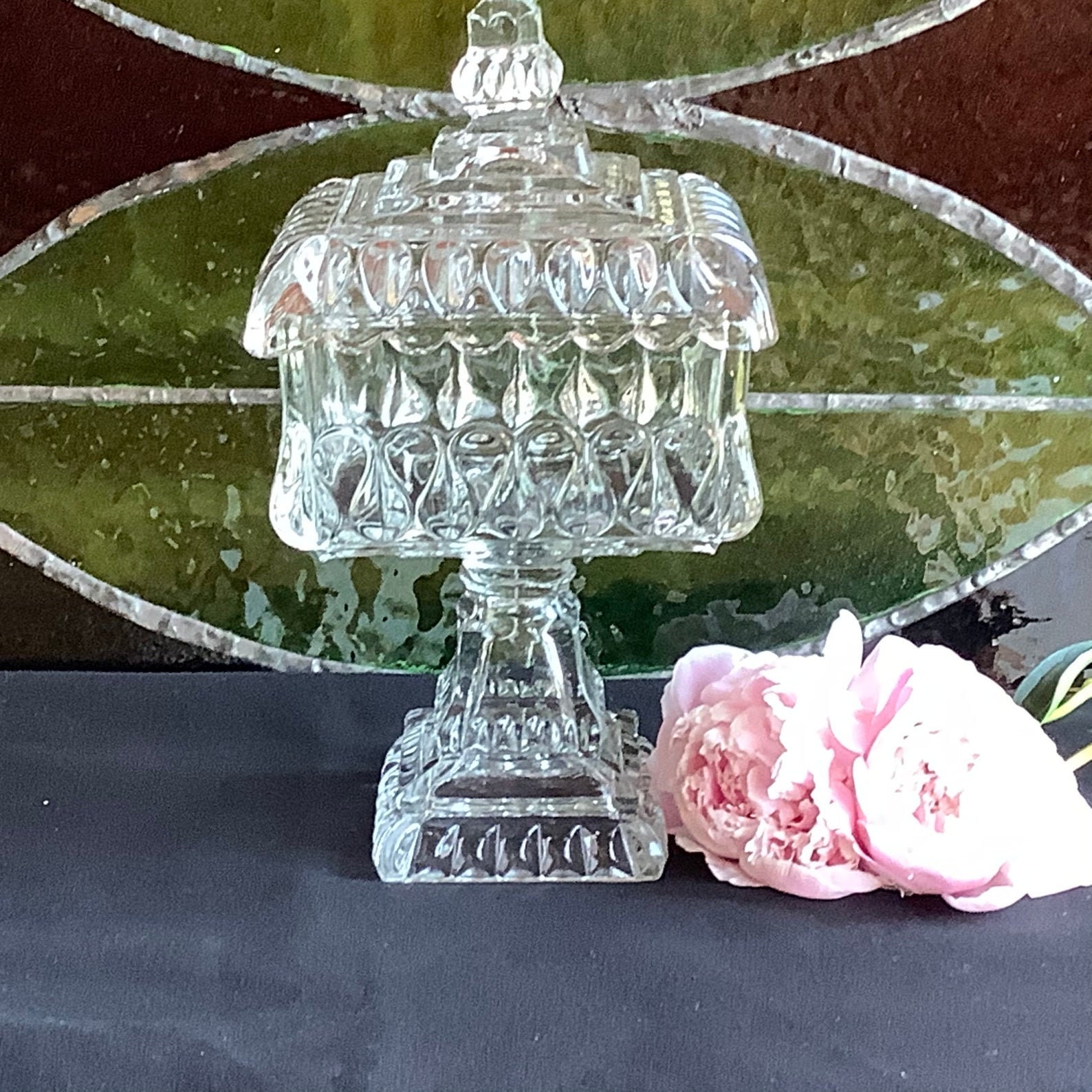 EAPG Crystal Wedding Compote Dish Early American Pressed Glass | Etsy