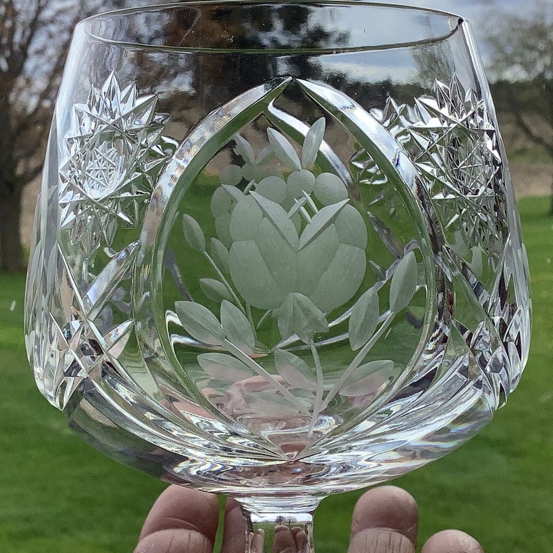 Brandy Snifter Sears Country Rose Crystal Whiskey Taster Discontinued ...