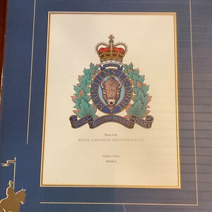 RCMP Logo Art Framed College of Arms 1952 Royal Canadian Mounted Police ...