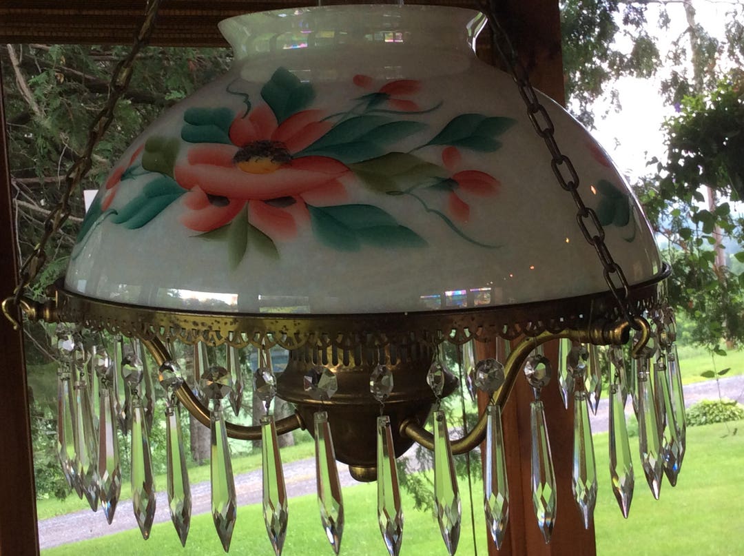 Ceiling Fixture Lamp Gone With the Wind or Hurricane Style Vintage Dome ...