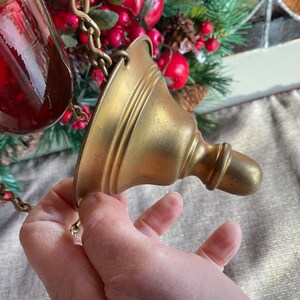 Small Antique Sanctuary Hanging Lantern Red Glass Liturgical Church ...