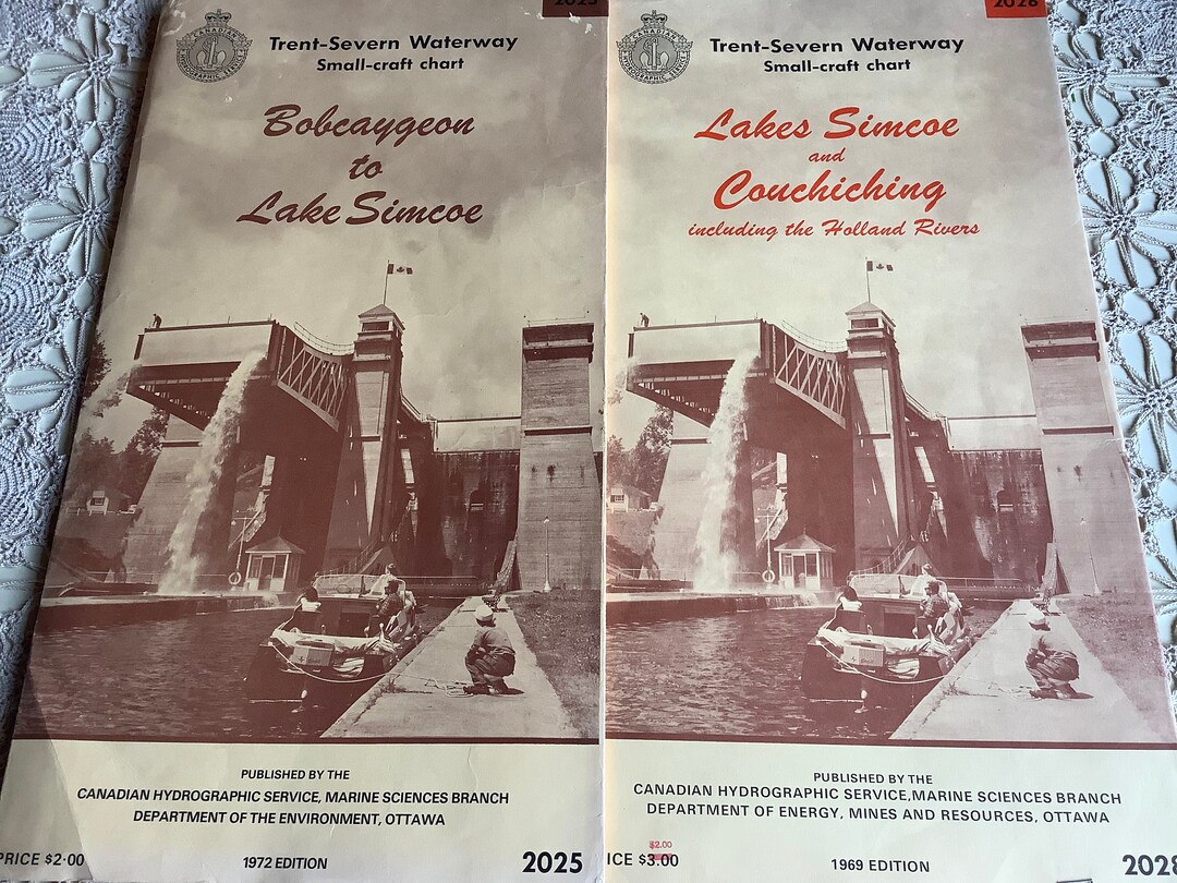 Vintage Nautical Chart 1972 Balsam Lake to Simcoe Lake and Couchiching ...