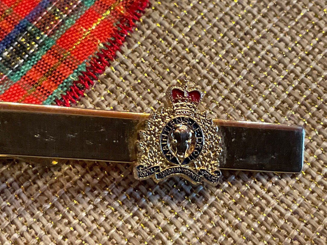 RCMP Tie Clip Royal Canadian Mounted Police Tie Bar Gold Crest - Etsy