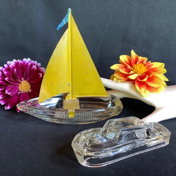 Antique Glass Candy Container - Etsy