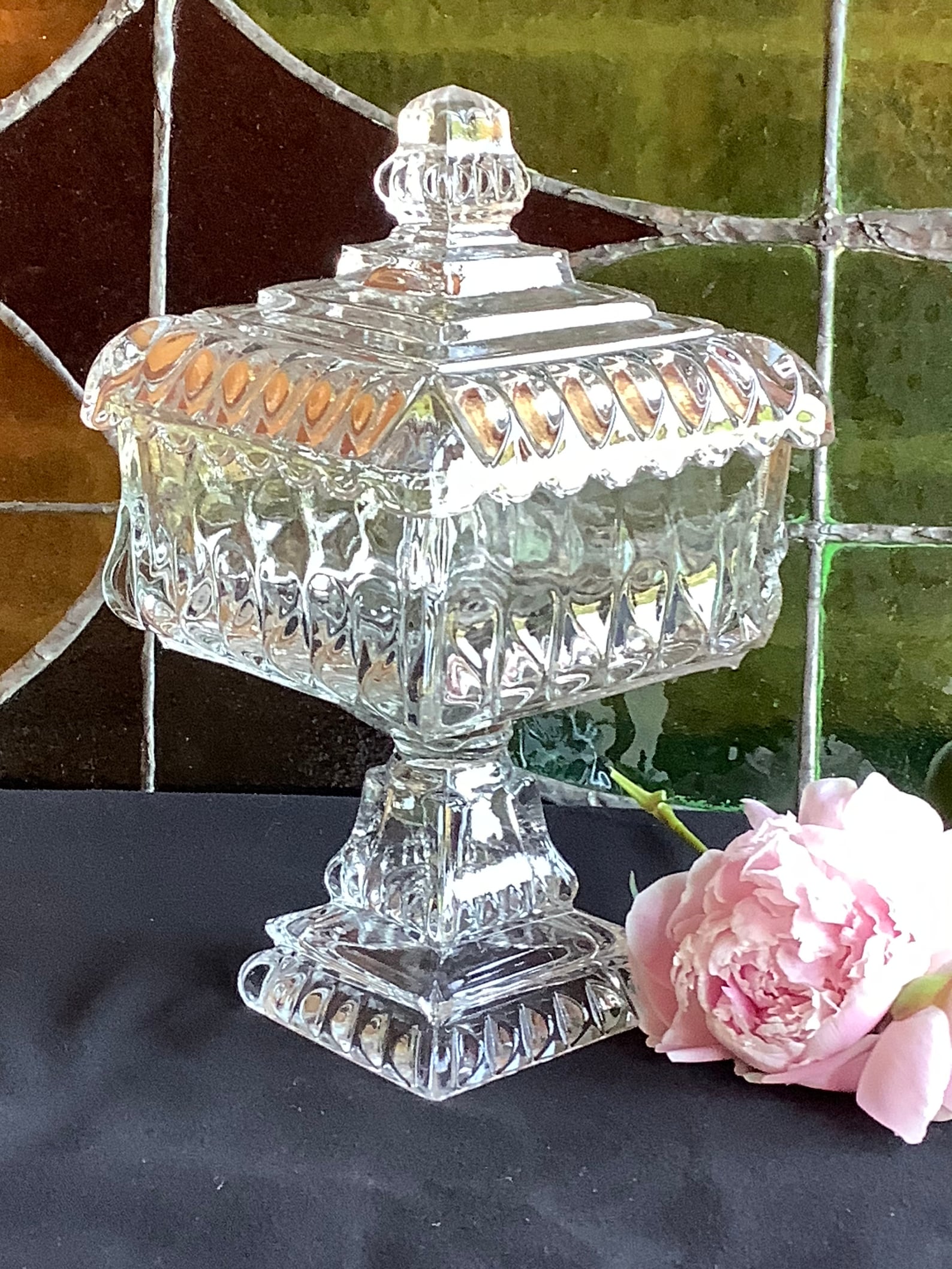 EAPG Crystal Wedding Compote Dish Early American Pressed Glass - Etsy