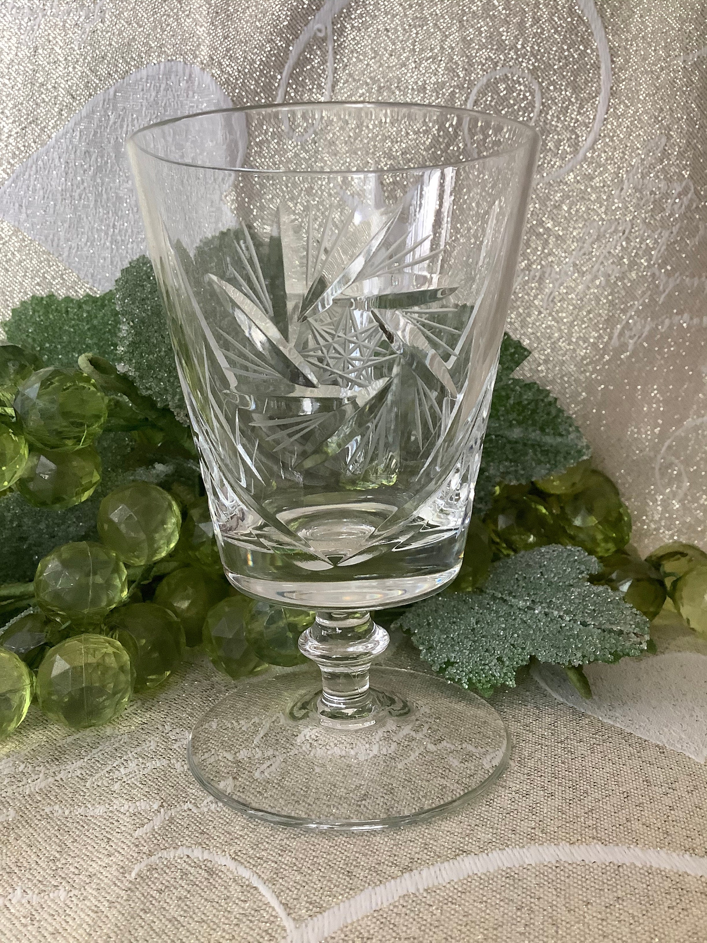 Bohemian Pinwheel Crystal Glassware Stemware Wine Goblet - Etsy Canada