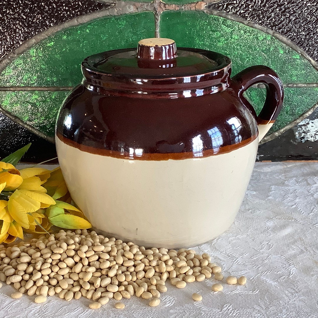 2 Quarts Bean Crock Stoneware Oven Dish USA Made Kitchen Baking Dish ...