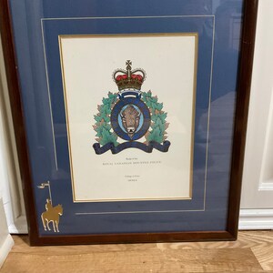 RCMP Logo Art Framed College of Arms 1952 Royal Canadian Mounted Police ...